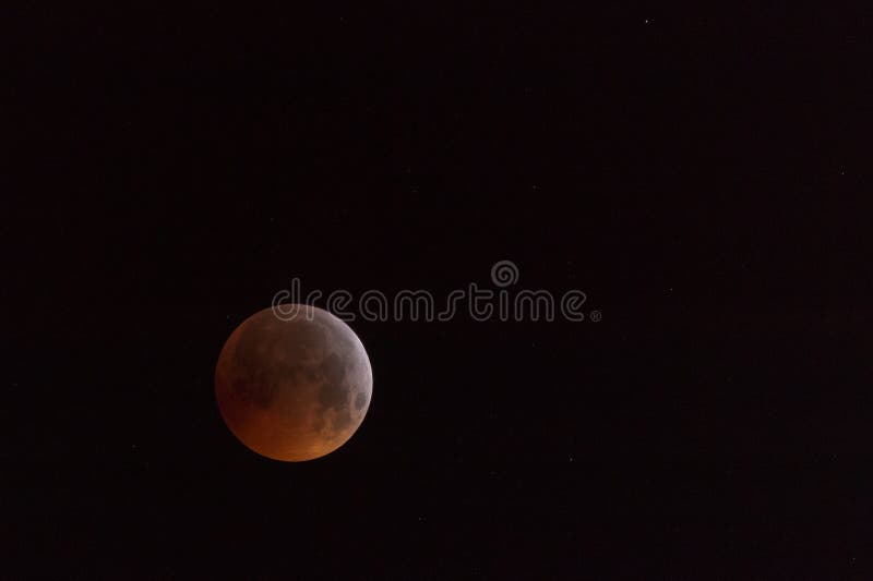 Beautiful Red Full Moon Eclipse January 2019 Stock Photo - Image of ...