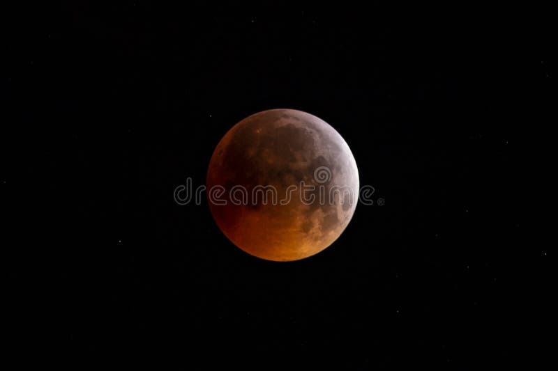 Beautiful Red Full Moon Eclipse January 2019 Stock Photo - Image of ...