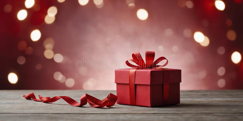 Beautiful Red Gift Box on an Aesthetic Birthday Ai Generated Stock ...