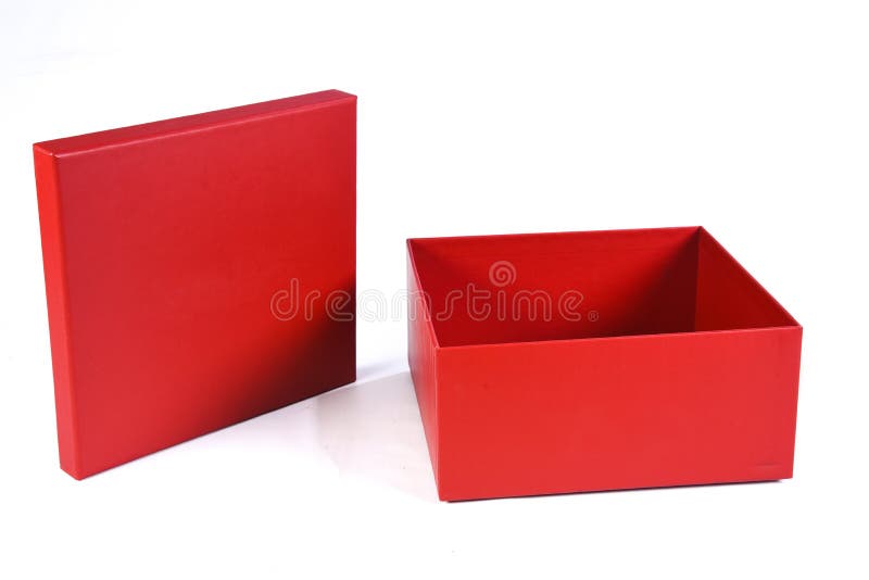 Beautiful Red Gift Box with Open Lid with Side View and Space for Text ...