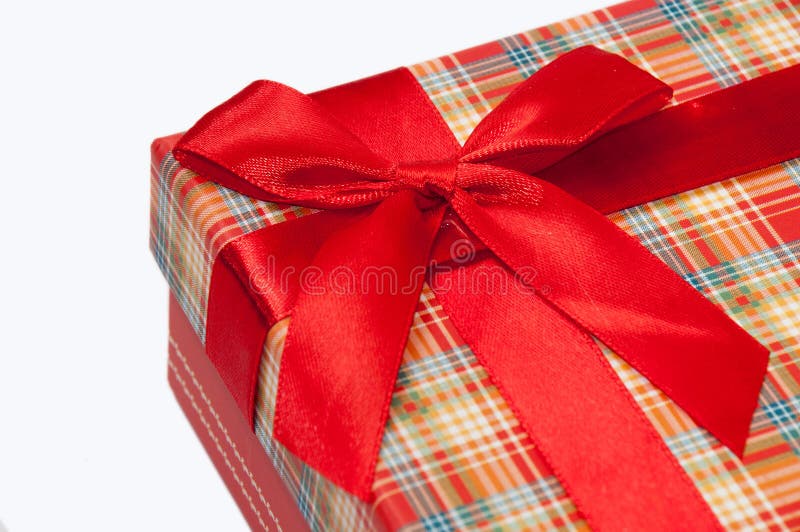 A Beautiful Red Gift Box with Red Bow Stock Image - Image of abstract ...