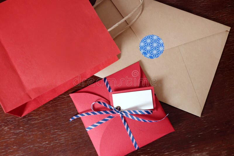 Beautiful Red Gift Set for Christmas Stock Photo - Image of gift ...