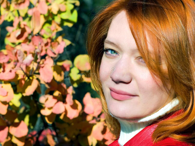 Beautiful red girl stock image. Image of facial, portrait - 7152593