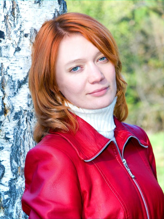 Beautiful red girl stock photo. Image of women, young - 7152628