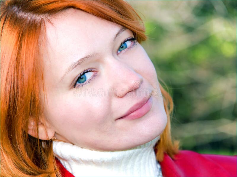Beautiful red girl stock image. Image of beautiful, young - 7152653