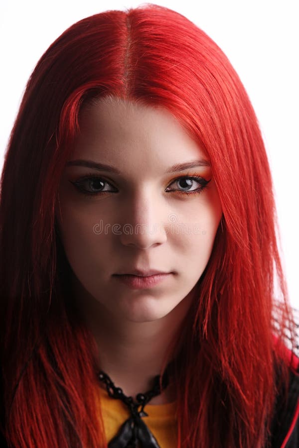 Beautiful Red Hair Girl with Katana Sword Stock Photo - Image of hands ...