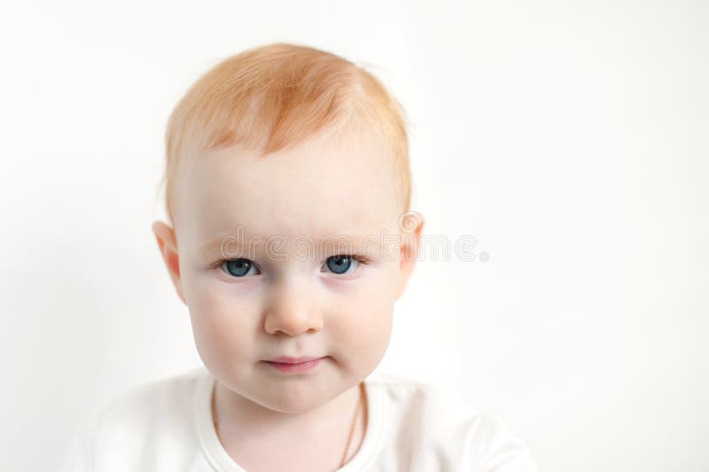 Beautiful red-haired child stock image. Image of white - 77241093