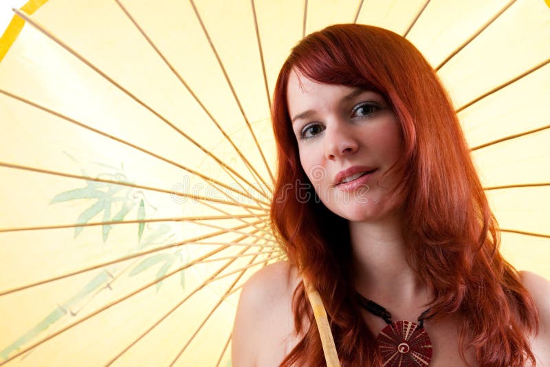 Red-haired Woman in a Black Mask Stock Image - Image of girl, caucasian ...