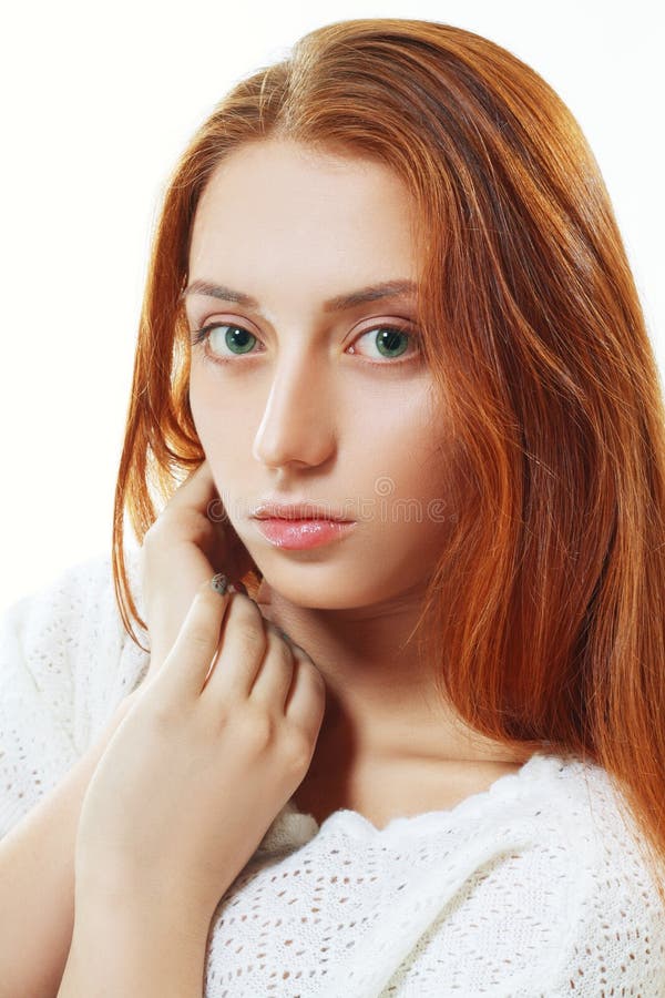 Beautiful Red-haired Teenager Stock Image - Image of cute, fashion ...