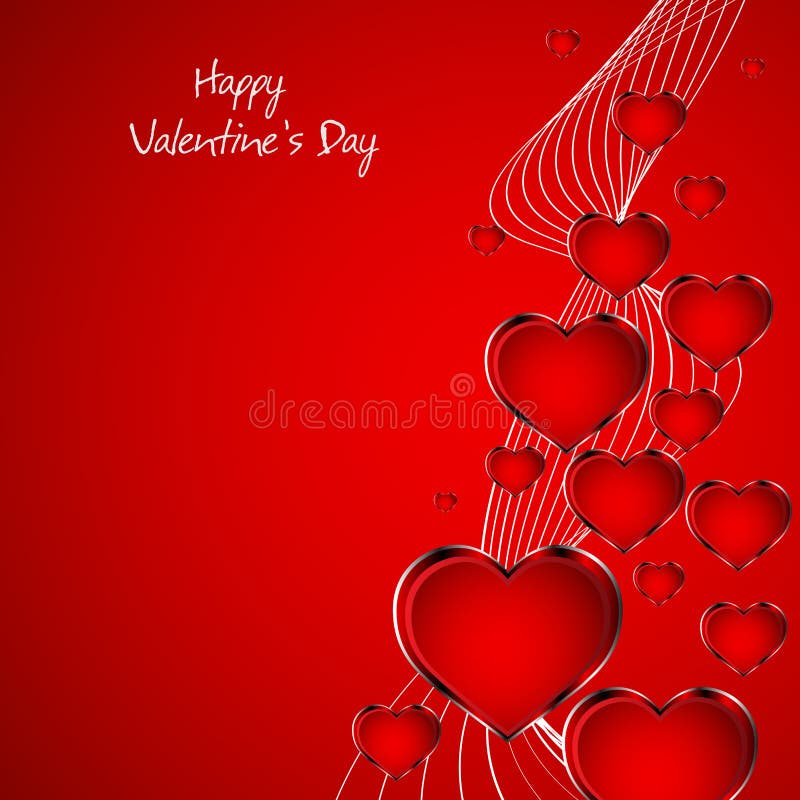 Beautiful Red Heart Background. Vector Stock Vector - Illustration of ...