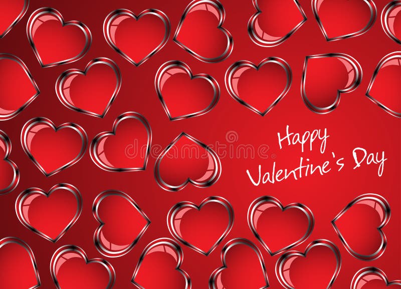 Beautiful Red Heart Background. Vector Stock Vector - Illustration of ...