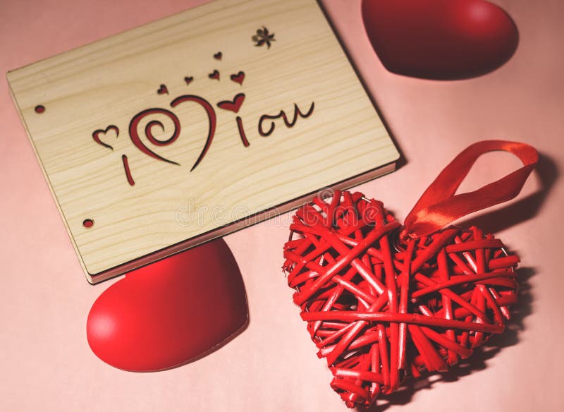 Beautiful Red Heart Closeup with Decorations from Multi-colored Hearts ...