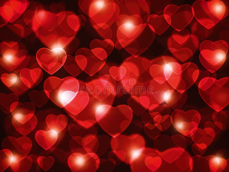 Beautiful Red Hearts Lens Background. Stock Illustration - Illustration ...