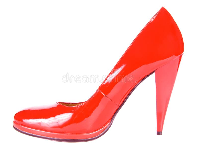 Beautiful Red Romantic Shoes on White Background Stock Image - Image of ...