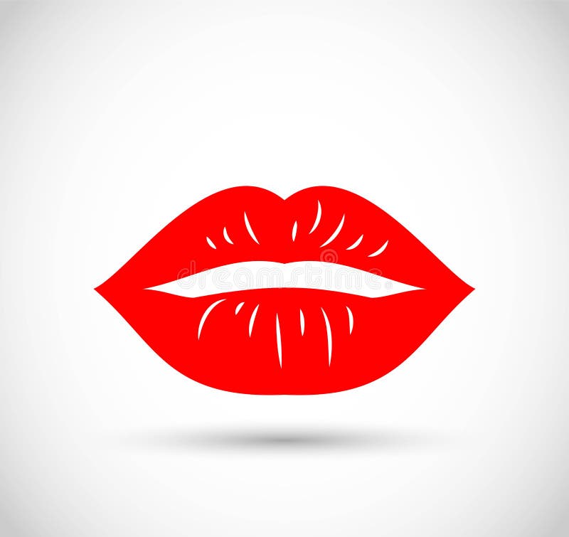 Beautiful Red Lips Icon Vector Stock Vector - Illustration of lipstick ...