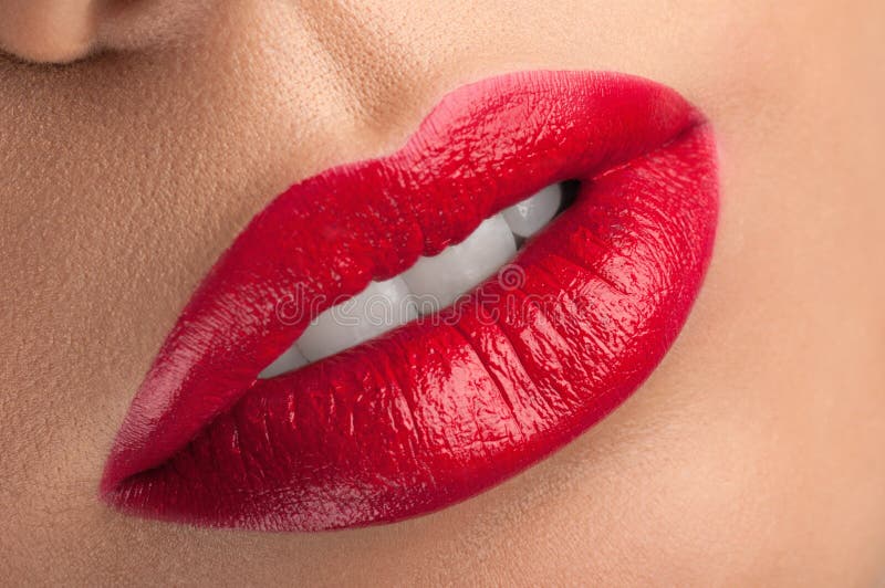 Beautiful red lips stock photo. Image of kiss, health - 51574408