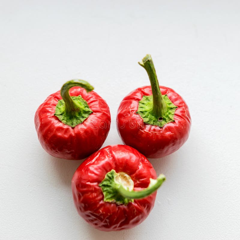Beautiful Red Mini Peppers on a Light Background Stock Photo - Image of ...