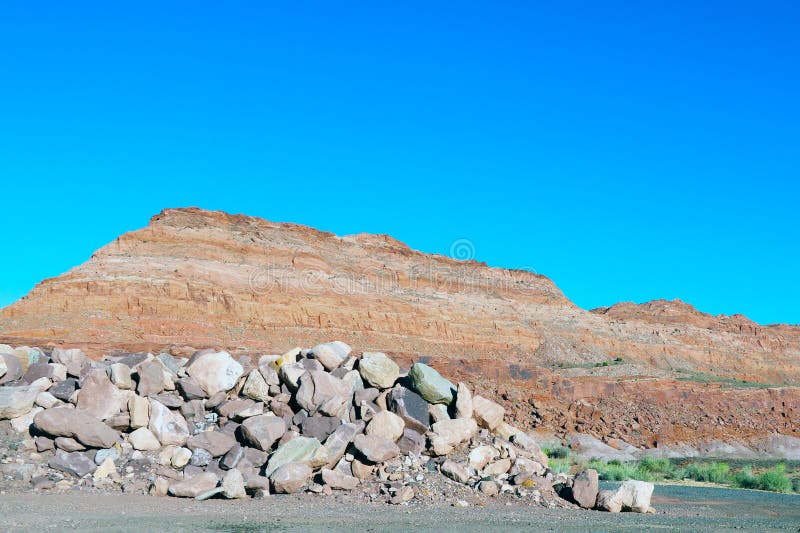 Beautiful Red Mountain Slopes in the Desert. Stock Photo - Image of ...