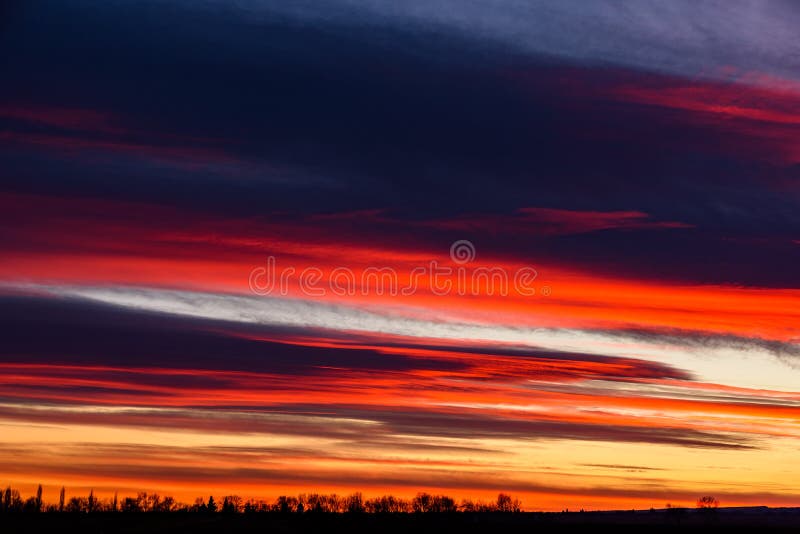Beautiful Red and Orange Summer Sky Stock Photo - Image of evening ...