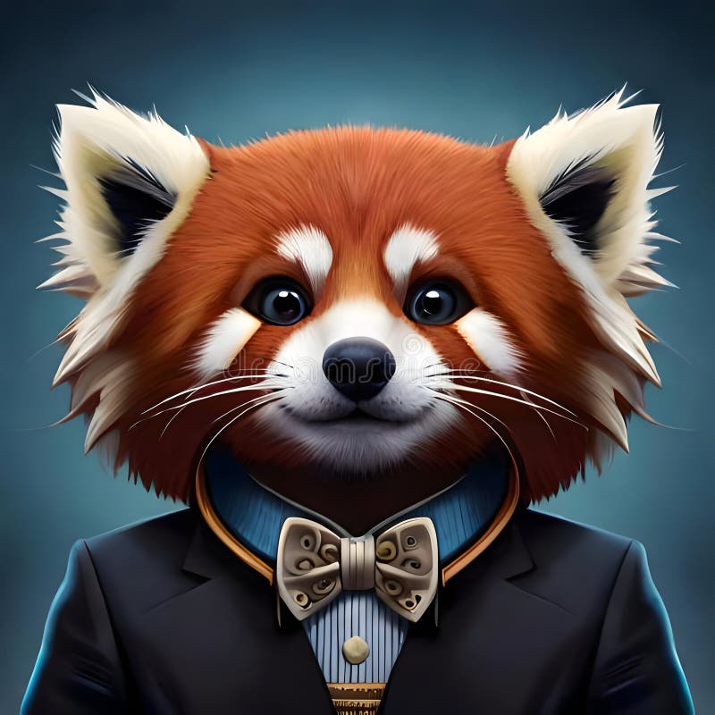 Beautiful Red Panda Looking To the Side - Ai Generated Image Stock ...