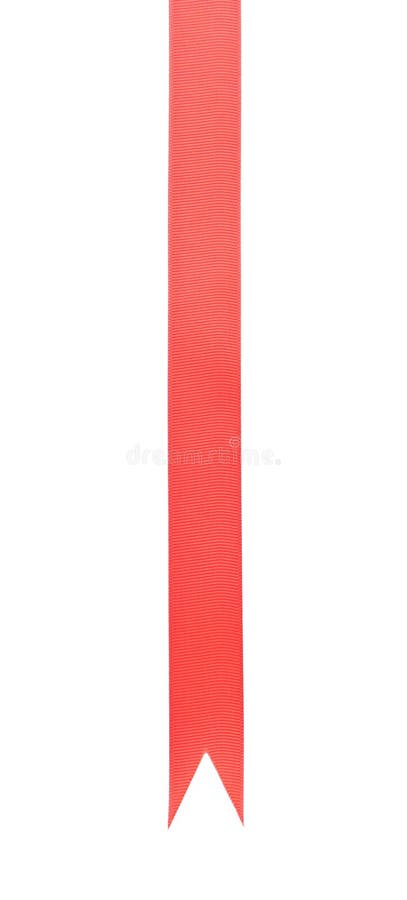 Beautiful Red Ribbon Isolated on White, Top View Stock Photo - Image of ...
