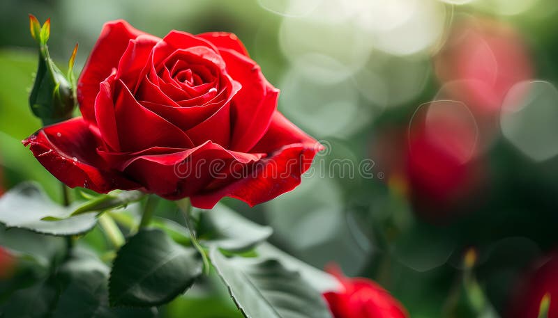 Beautiful red rose flower stock illustration. Illustration of plant ...