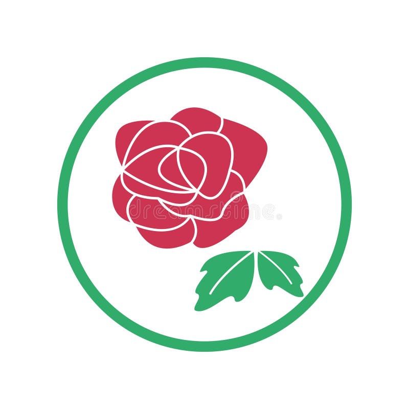 Beautiful Red Rose Icon Design Stock Illustration - Illustration of ...