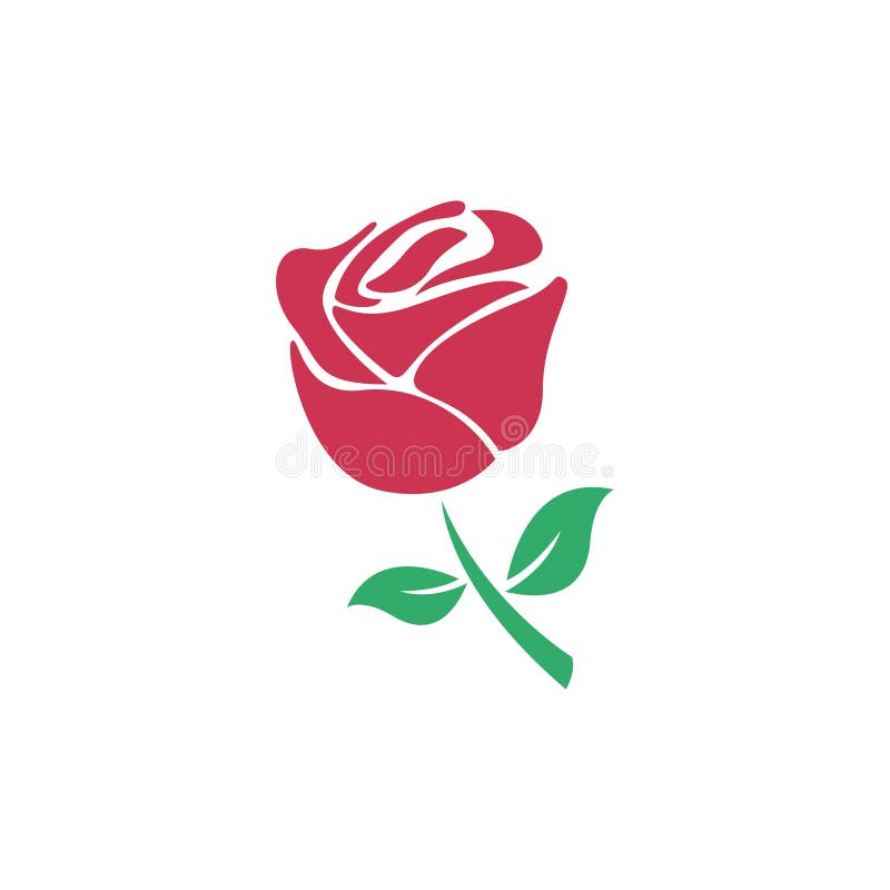 Beautiful Red Rose Icon Design Stock Illustration - Illustration of ...
