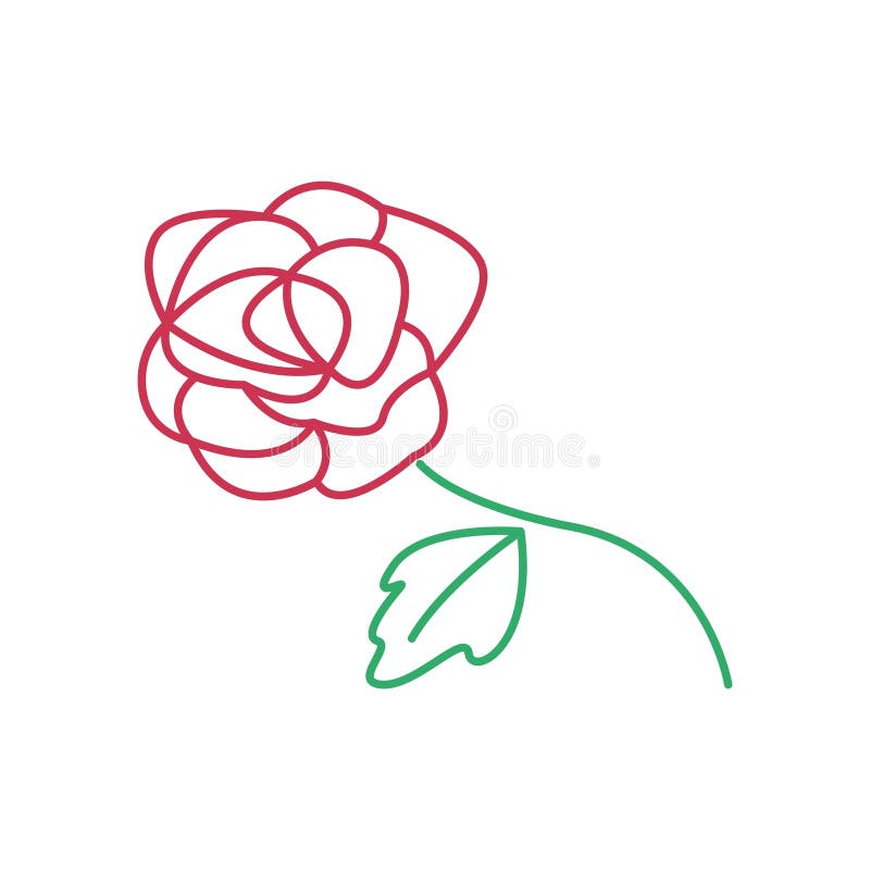 Beautiful Red Rose Icon Design Stock Illustration - Illustration of ...