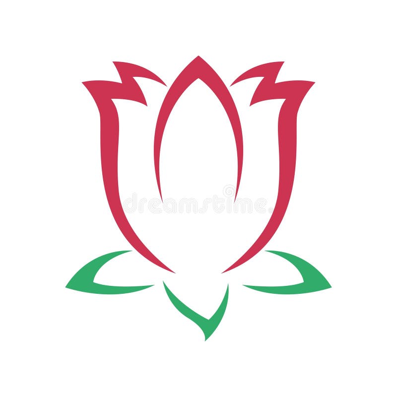 Beautiful Red Rose Icon Design Stock Illustration - Illustration of ...