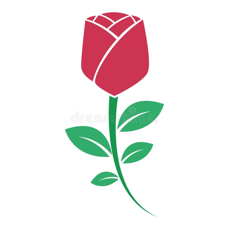 Beautiful Red Rose Icon Design Stock Illustration - Illustration of ...