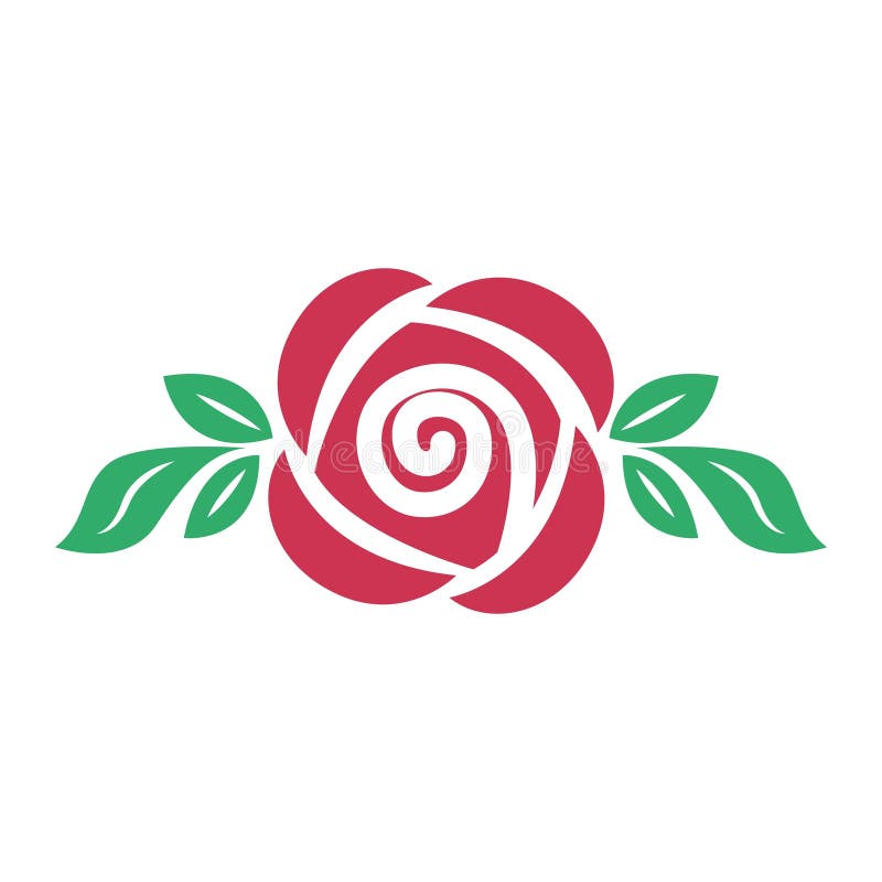 Beautiful Red Rose Icon Design Stock Illustration - Illustration of ...