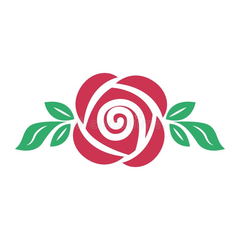 Beautiful Red Rose Icon Design Stock Illustration - Illustration of ...