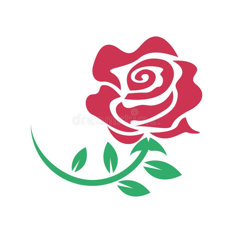 Beautiful Red Rose Icon Design Stock Illustration - Illustration of ...