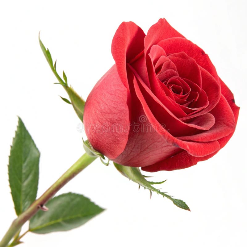 Beautiful Red Rose Side View Isolated on Transparent Background Stock ...