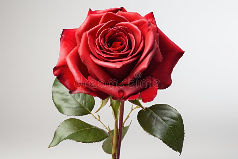 Beautiful Red Rose on a White Background. Stock Illustration ...
