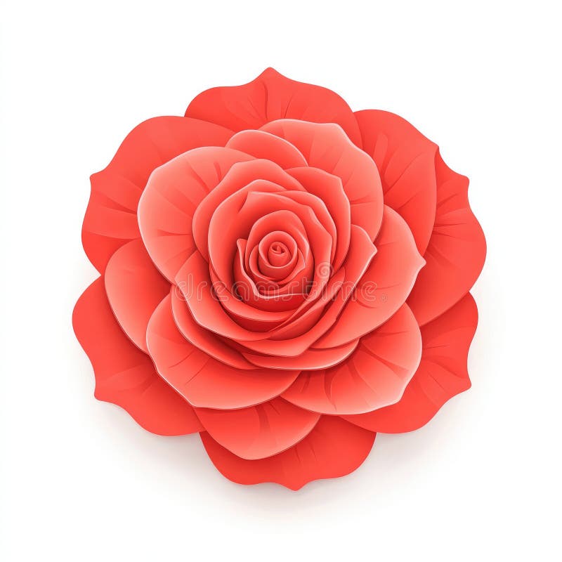 Beautiful Red Rose on a White Background Stock Illustration ...