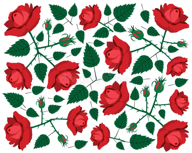 Beautiful Red Roses Background Stock Vector - Illustration of ornate ...