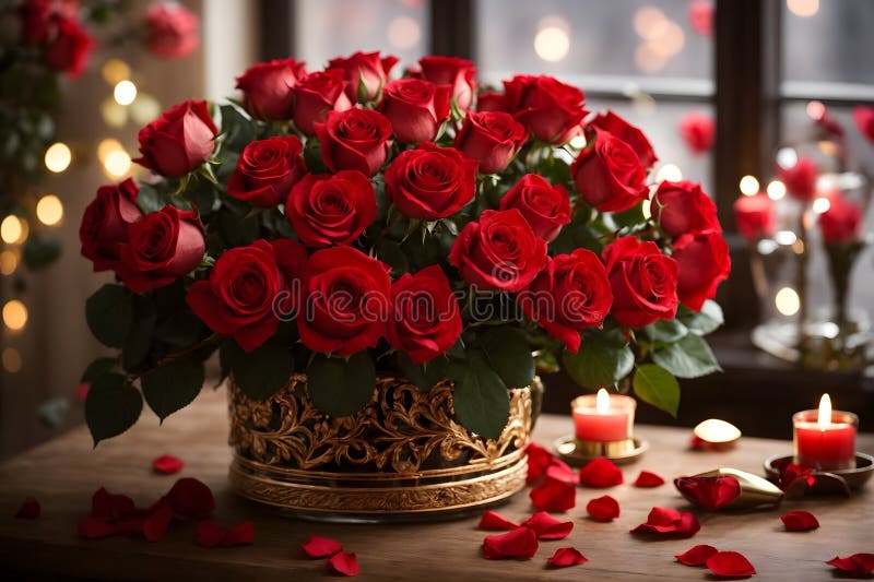 A Beautiful Red Roses Bouquet with an Isolated Background Stock ...