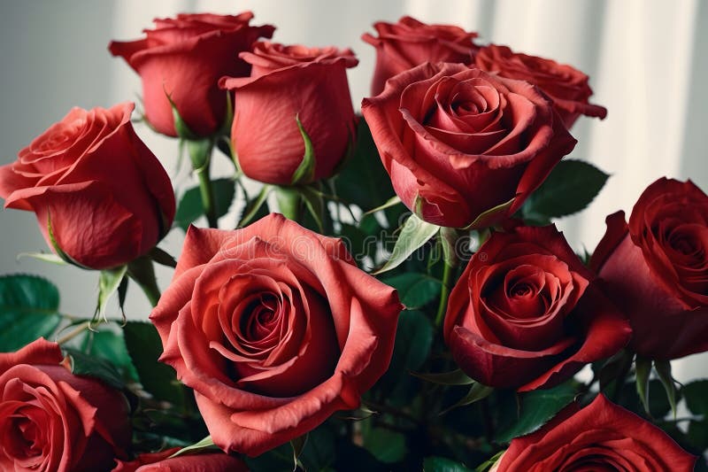 A Beautiful Red Roses Bouquet with an Isolated Background Stock ...