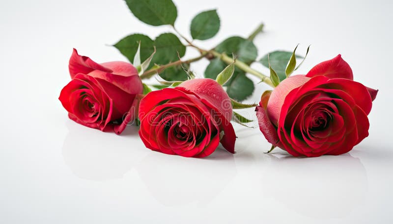 Beautiful Red Roses - on a White Background. Stock Illustration ...