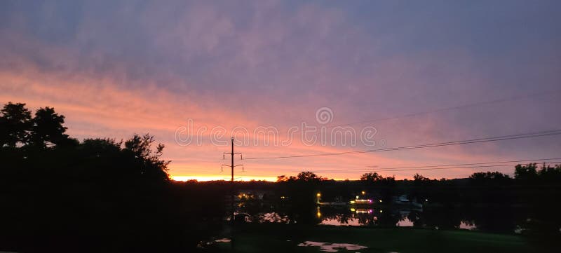 Beautiful Red Skyline stock image. Image of sunset, skyline - 226393489