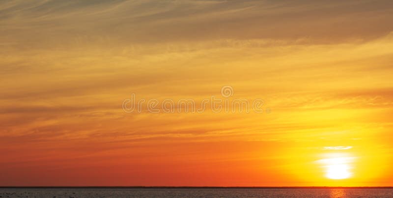 Beautiful Red Sunset and Bright Sun on the Horizon Stock Image - Image ...