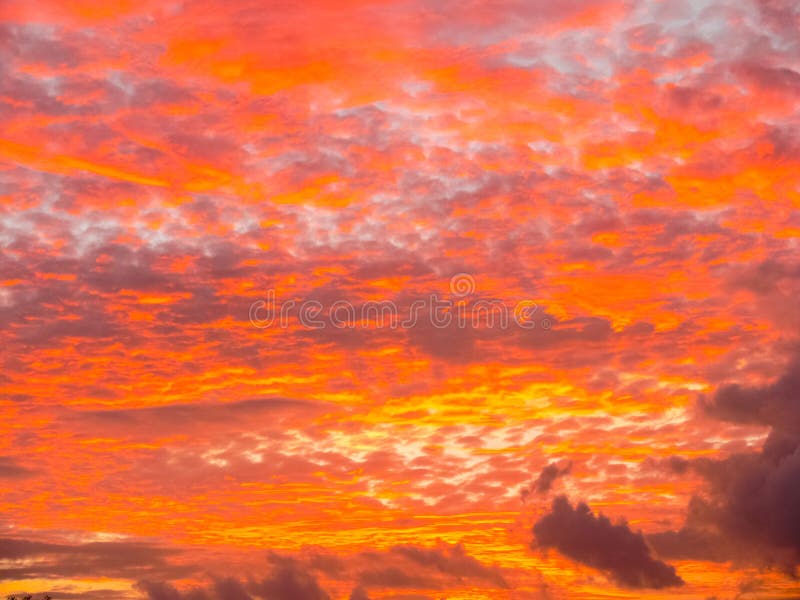 Beautiful Red Sunset with Clouds Stock Image - Image of yellow, blue ...