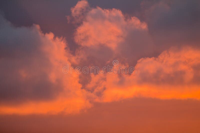 Scenic Red Sunset with Clouds Stock Image - Image of nature, shiny ...