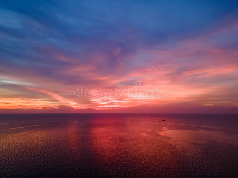 Beautiful Red Sunset Over the Ocean Stock Photo - Image of sundown ...