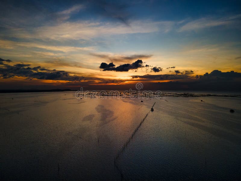 Beautiful Red Sunset Over the Ocean Stock Image - Image of sunset ...