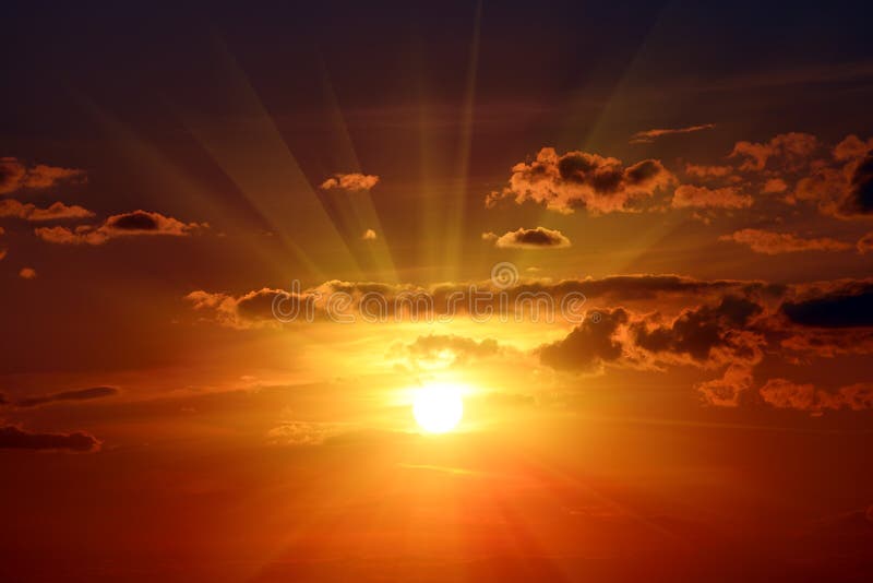 Beautiful red sunset stock photo. Image of rays, seasonal - 60291538