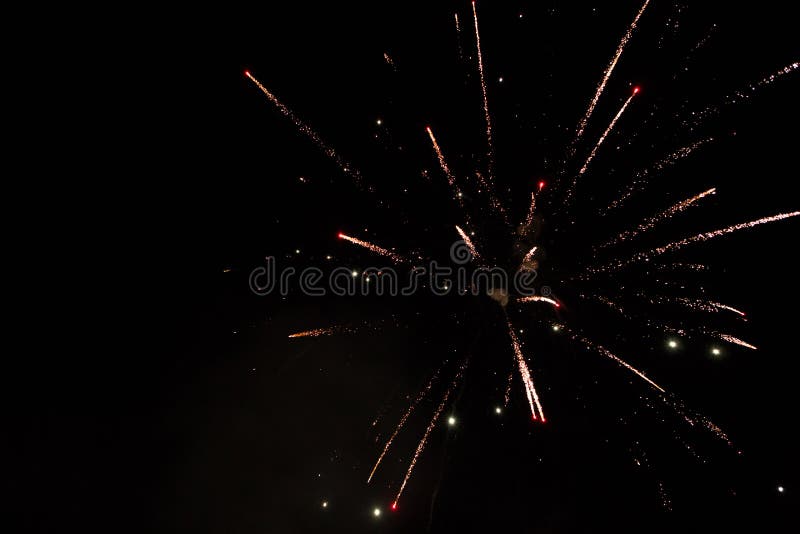 Red Firework Explode in Sky Stock Image - Image of entertainment ...