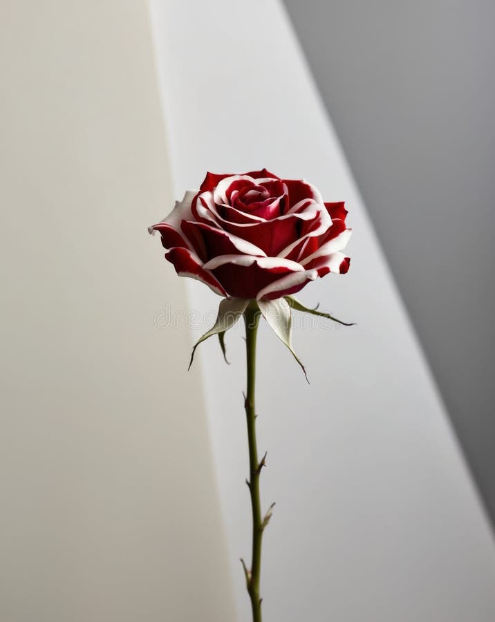 Beautiful Red and White Striped Rose Red Intuition. Stock Image - Image ...